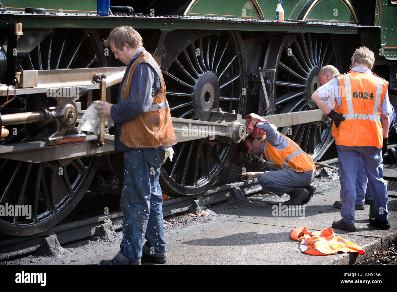King Edward I Main Line Steam Express Train undergoing maintenance at a ...