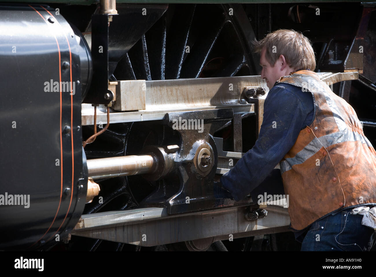 King Edward I Main Line Steam Express Train undergoing maintenance at a ...