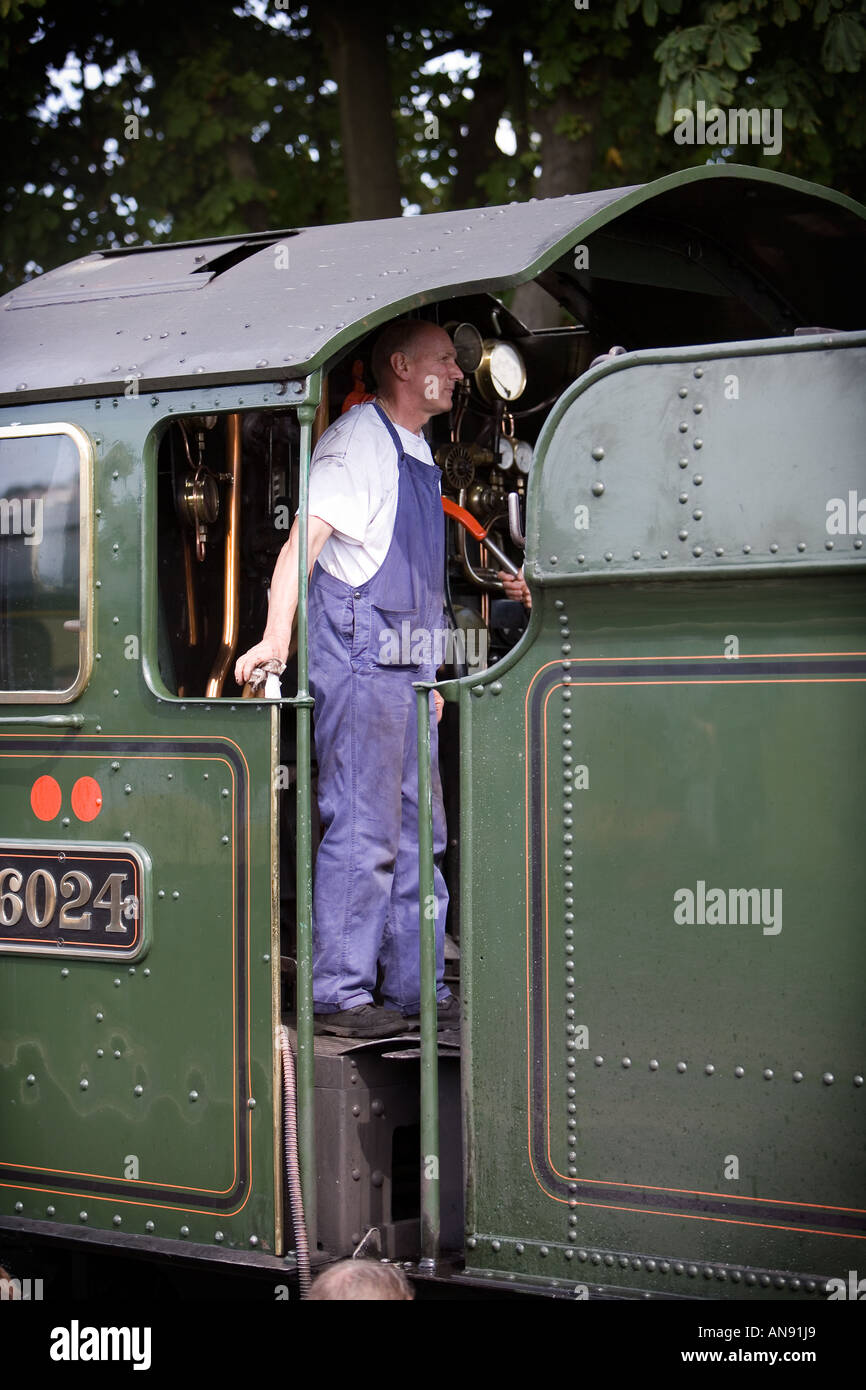 Driver in the Cab of the King Edward I Main Line Steam Express Train ...
