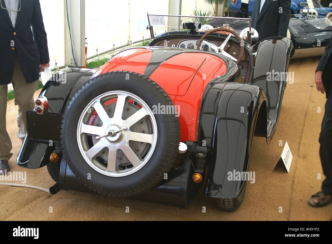 Bugatti boot and spare wheel Stock Photo - Alamy