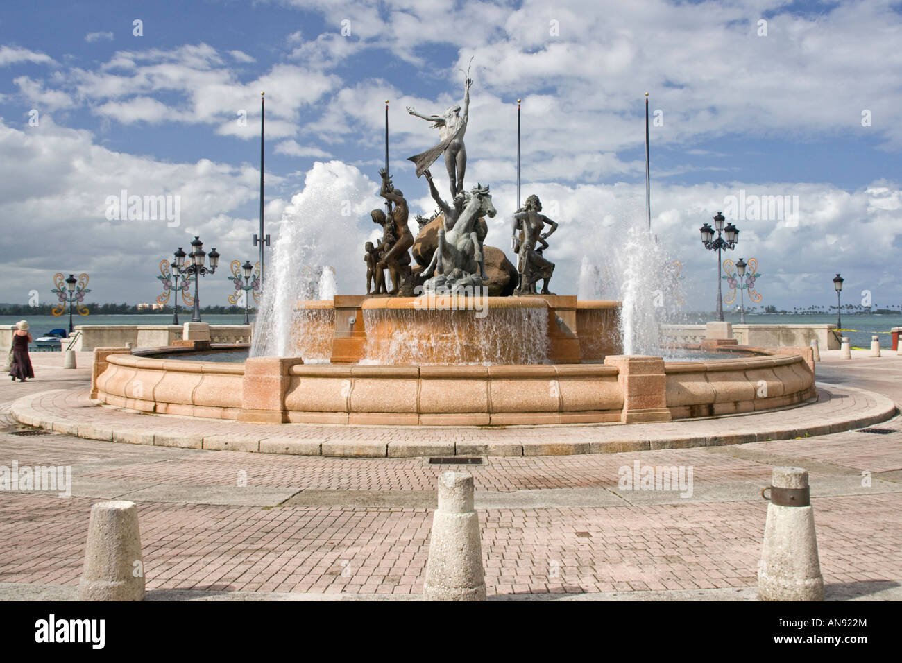 Raices Roots Fountain and Statues Old San Juan Puerto Rico Stock Photo ...