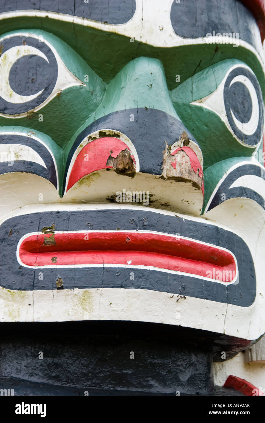Totem Pole "Face Stock Photo - Alamy