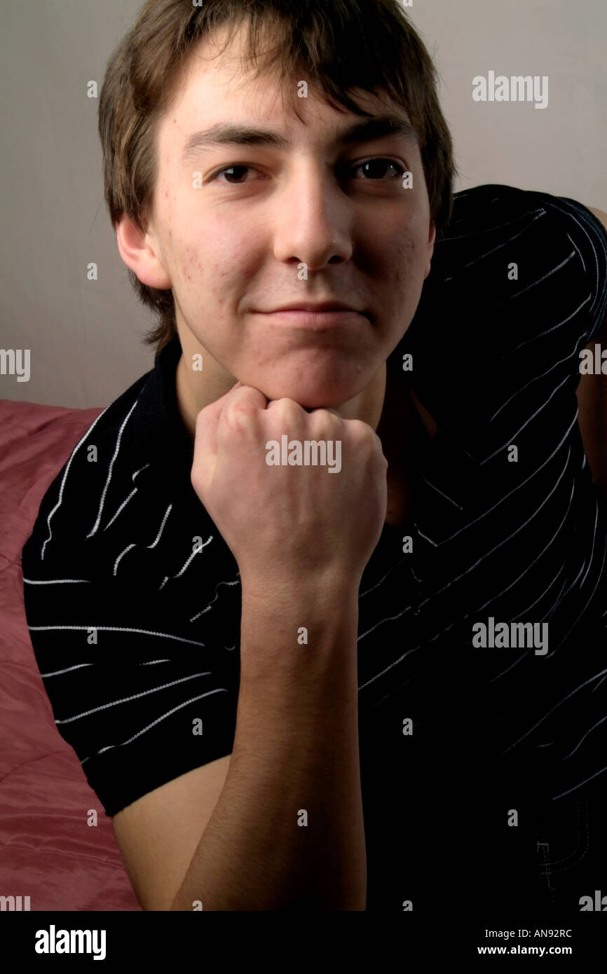 Portrait of self assured teenage boy Stock Photo - Alamy Portrait of self assured teenage boy Stock Photo - Alamy