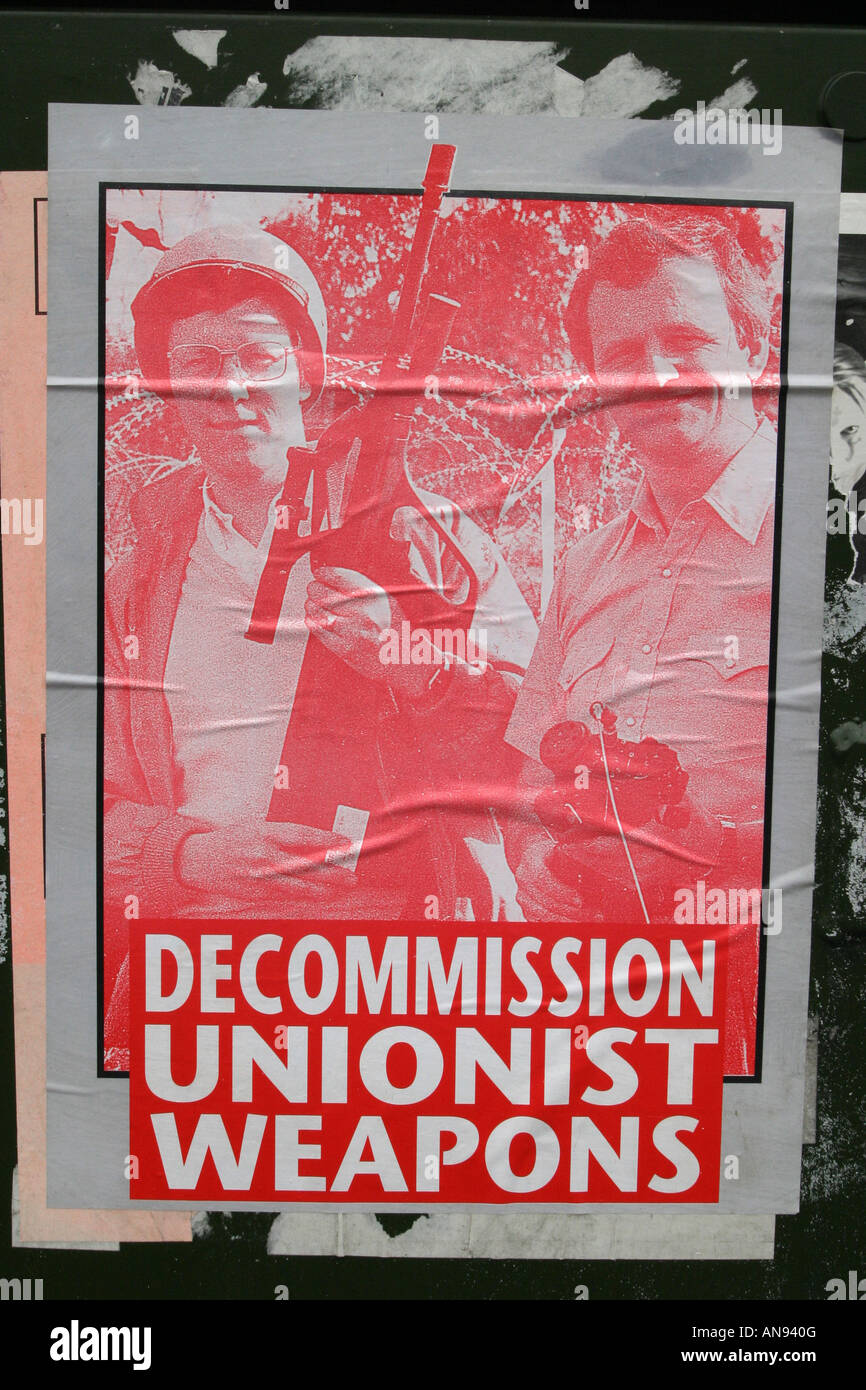 anti unionist decommissioning poster showing Peter Robinson MP and ...