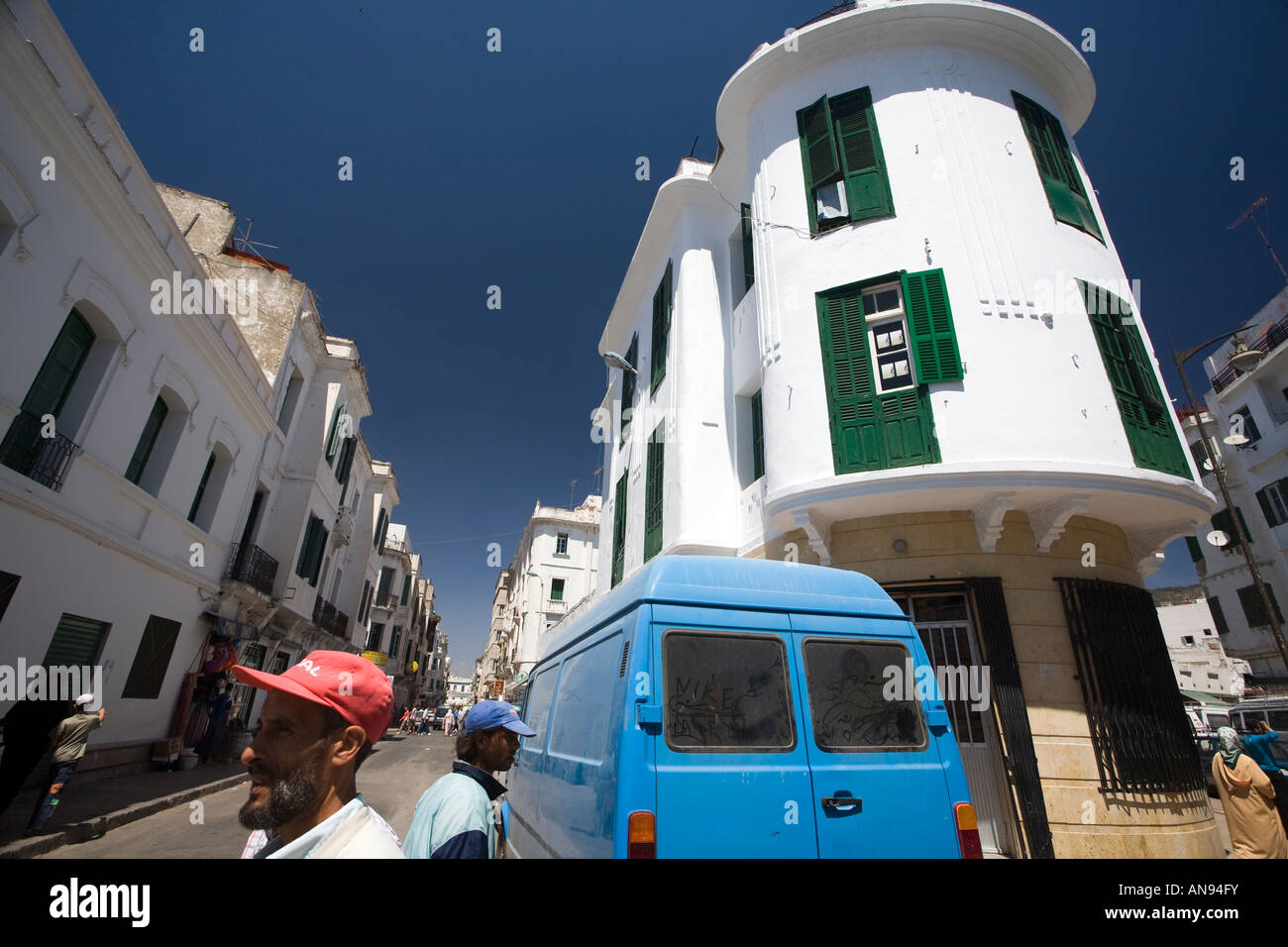White buildings in the Spanish quarter, Tetouan, Morocco Stock Photo ...