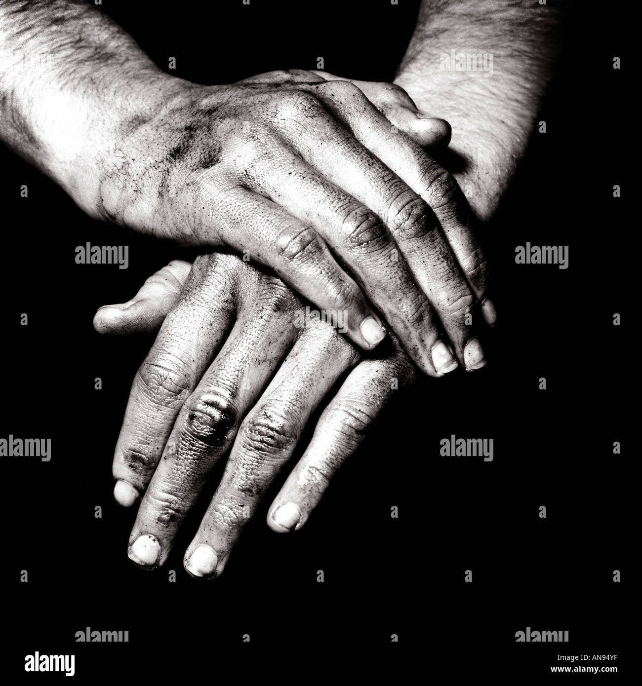Oily hands hi-res stock photography and images - Alamy