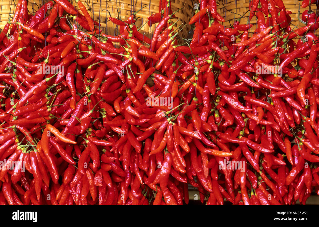 Peppers hot spicy chili market hi-res stock photography and images - Alamy