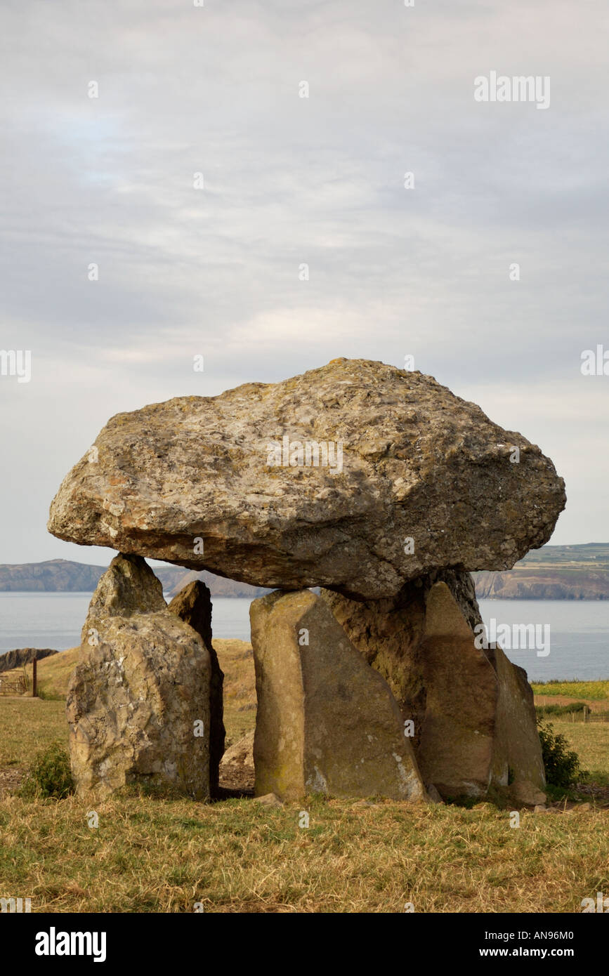 Carreg Sampson neolithic dolmen cromlech tomb between Fishguard and St ...