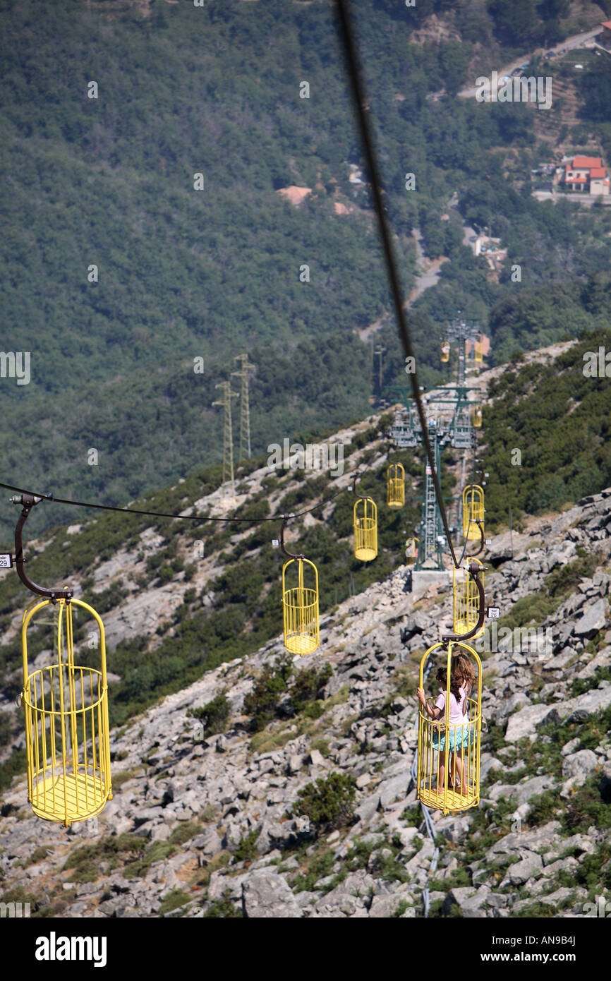 Two teenage girls descending Mount Maolo in Elba by the rather strange ...