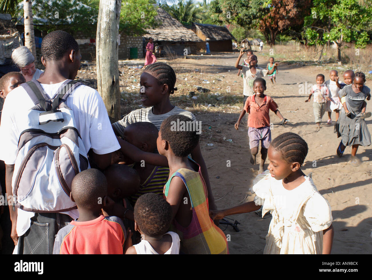 Curious village children coming to see who are these visitors to their ...