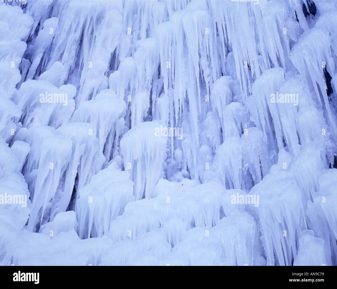 Oregon s Columbia River Gorge frozen waterfall formations Stock Photo ...