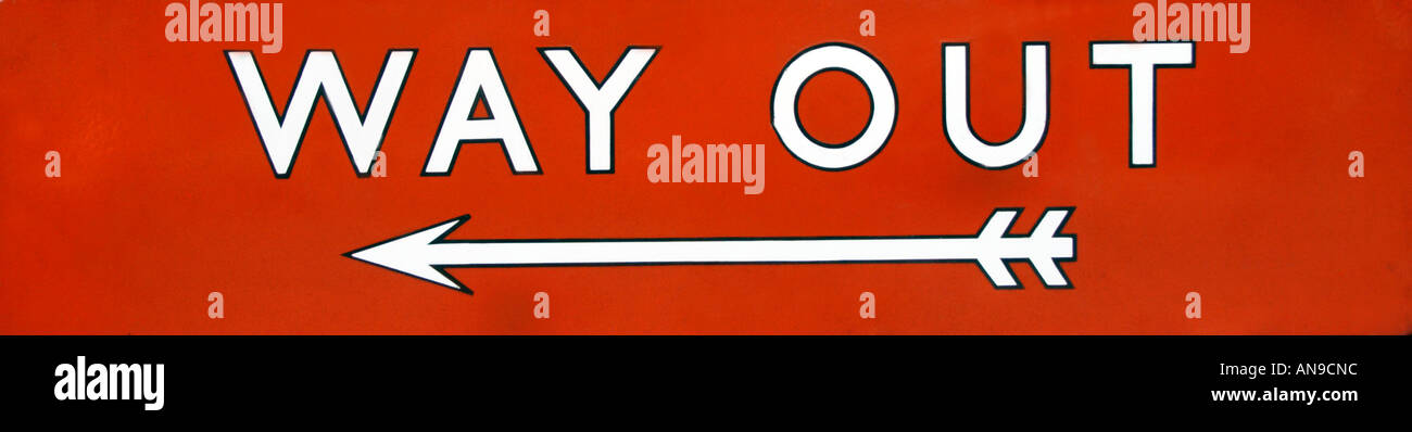 Way out sign Stock Photo - Alamy