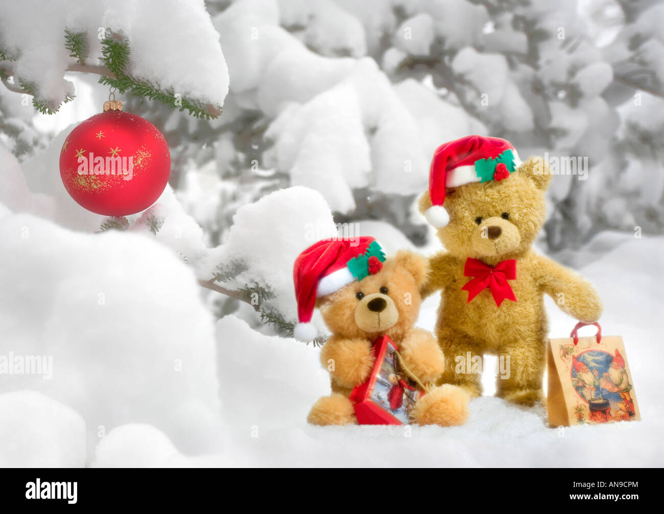 Winter snow Christmas scene Stock Photo - Alamy