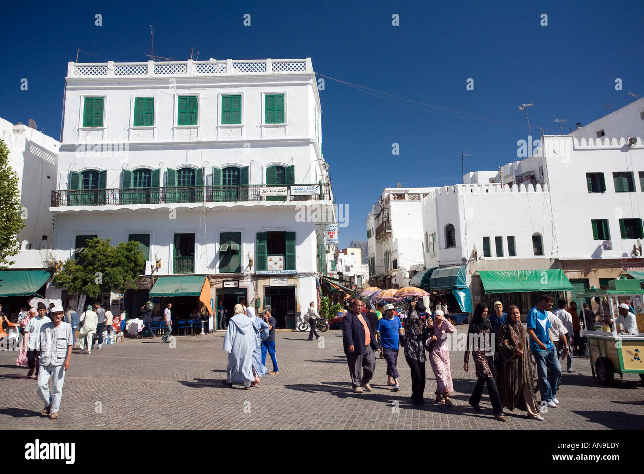 Colonial architecture in the Spanish quarter, Tetouan, Morocco Stock ...