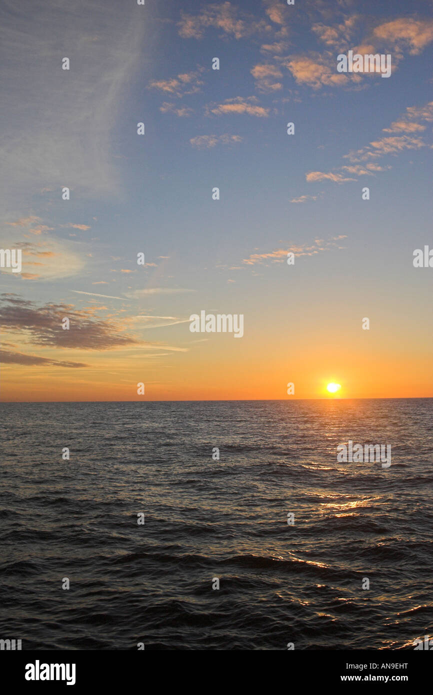 Sun Set in the North Sea Stock Photo - Alamy