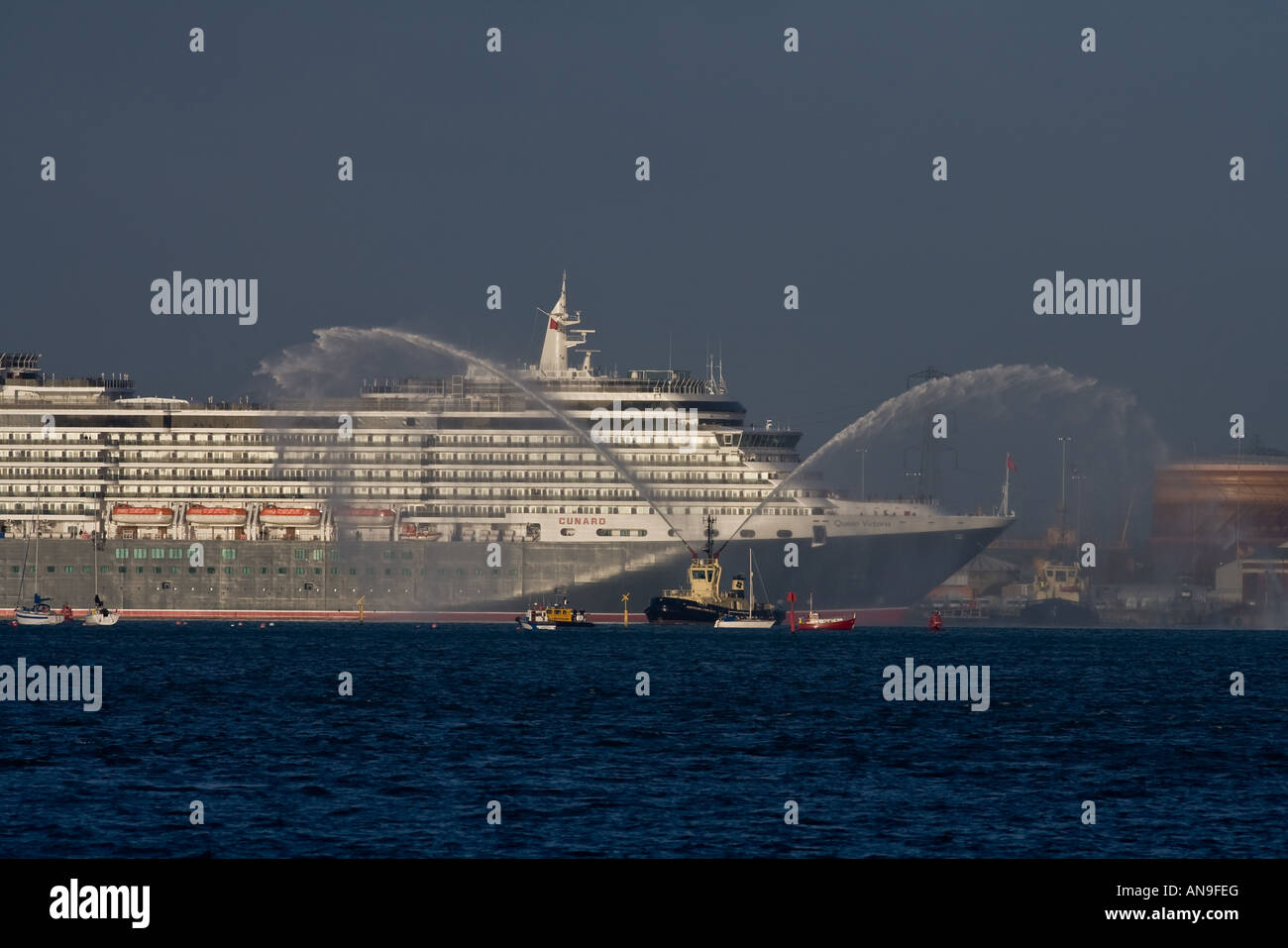cunard cruise ship queen victoria sails into southampton docks england ...