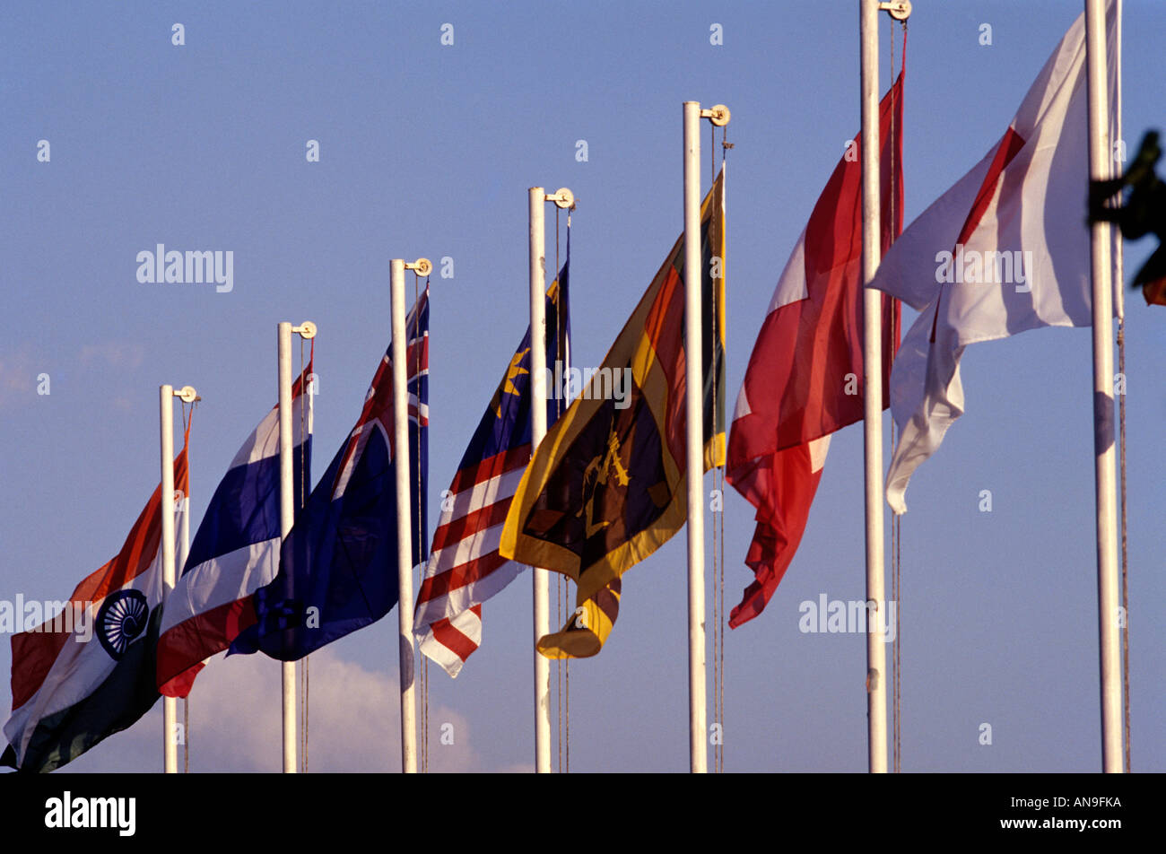 FLAGS IN TECHNOPARK TRIVANDRUM Stock Photo - Alamy
