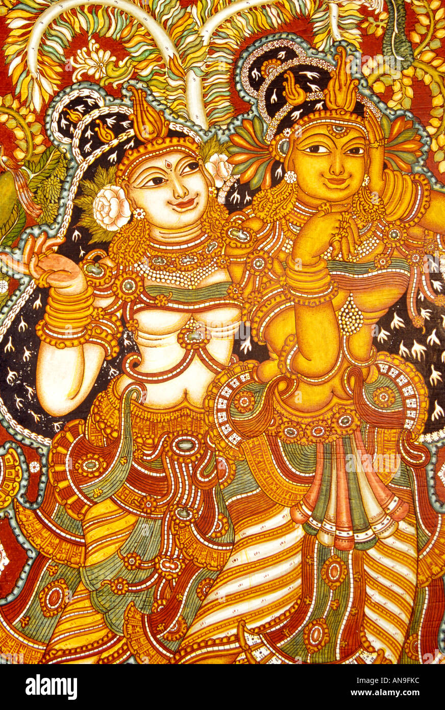 MURAL PAINTINGS FROM ARANMULA Stock Photo - Alamy