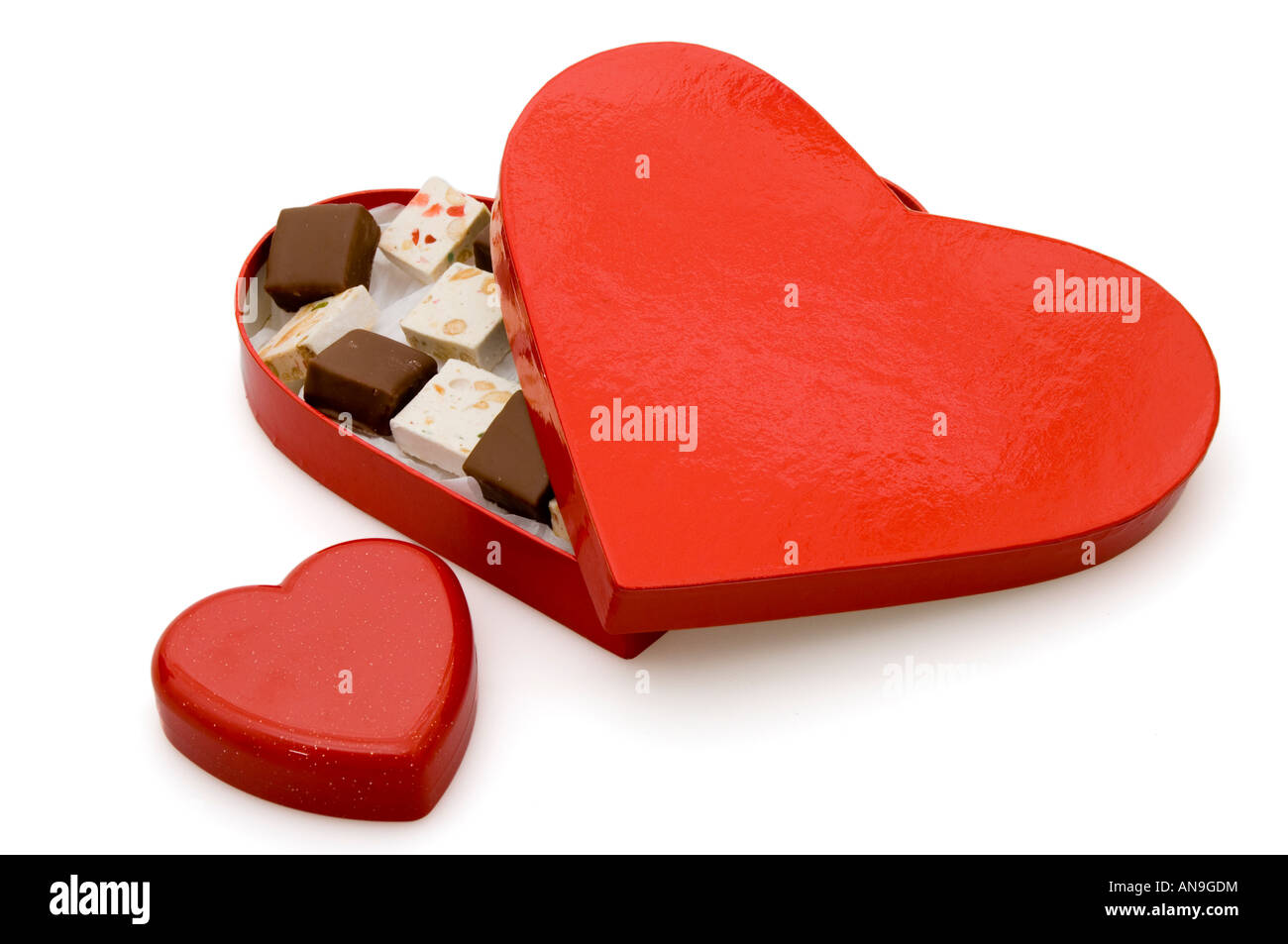 heart shaped boxes of chocolates for valentines day gifts Stock Photo ...