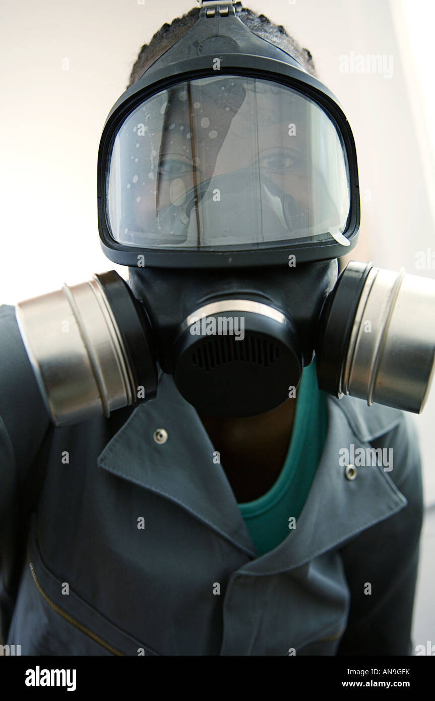 Woman in a Gas Mask Stock Photo - Alamy