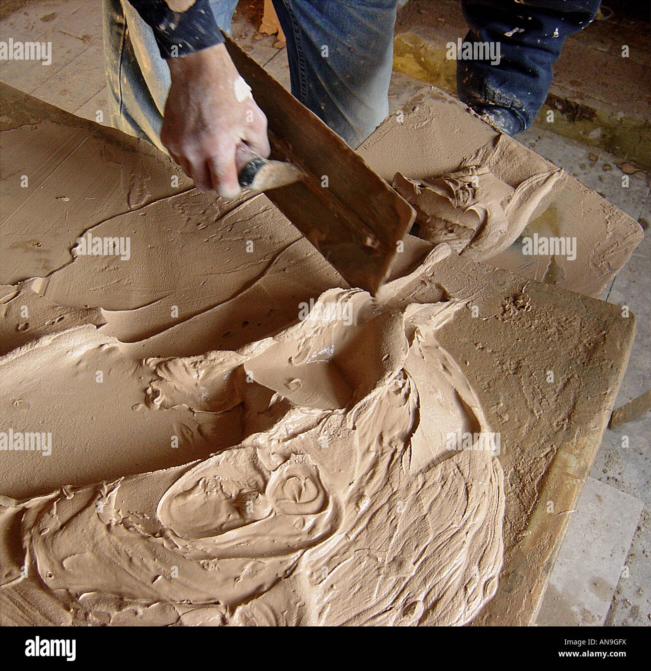 A plasterer at work. Picture by Paddy McGuinness paddymcguinness Stock ...