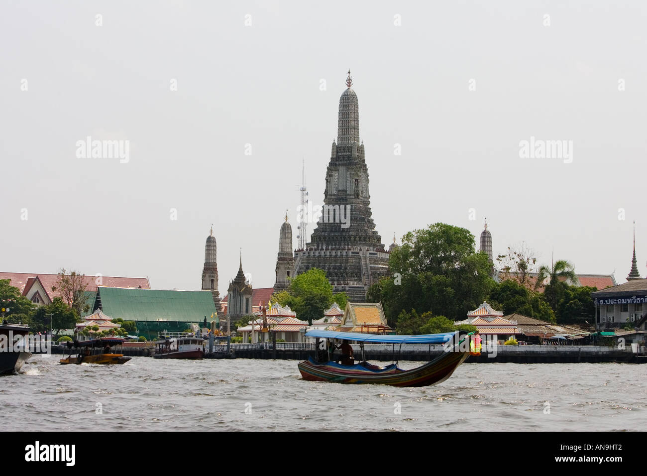 Wat Arum Temple by the Chao Phraya River Bangkok Thailand Stock Photo ...