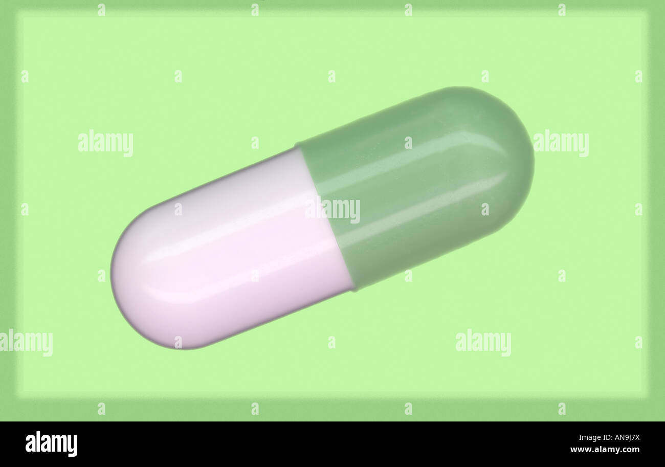 Green and White Capsule Stock Photo - Alamy