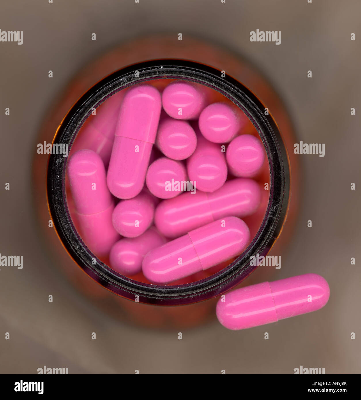 Pink Pills Inside The Bottle