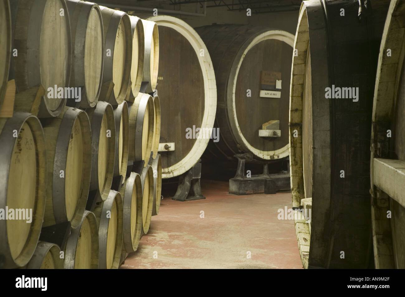 Oak wine barrels at Wagner Winery Seneca Lake Finger Lakes New York ...