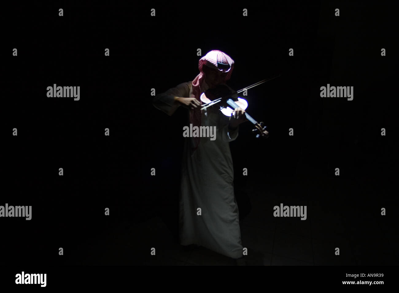 Arabic soloist musician playing violin in Jeddah Saudi Arabia Stock ...