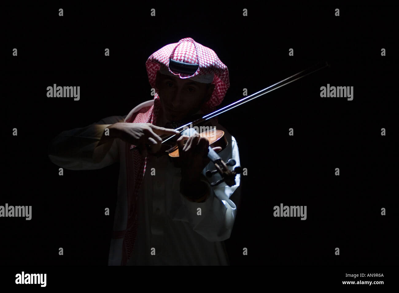 Arabic soloist musician playing violin in Jeddah Saudi Arabia Stock ...
