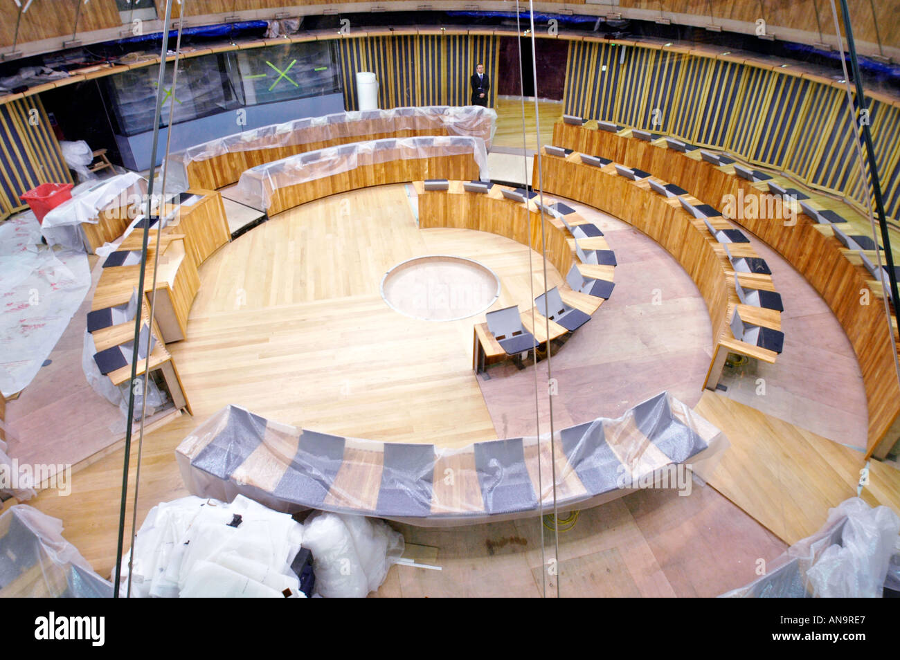Interior of National Assembly for Wales Cardiff Bay South Wales UK ...
