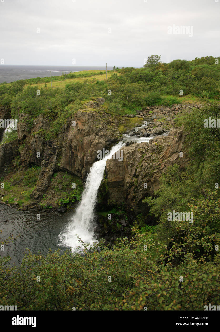 View of Magnustafoss waterfall Skaftafell National Park Iceland Stock ...