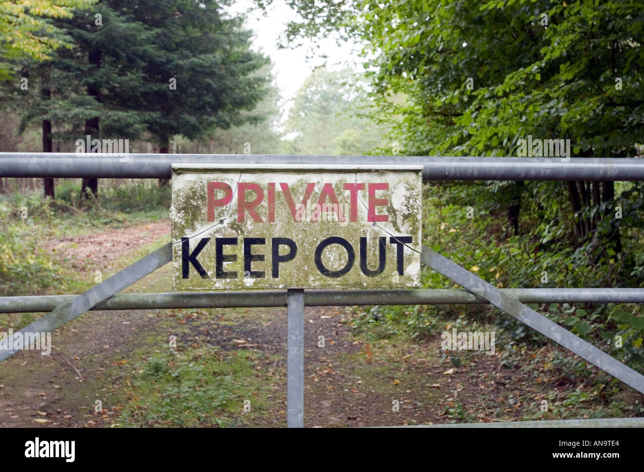 Private no entry sign on a gate Stock Photo - Alamy