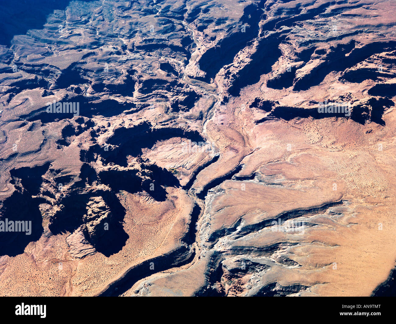 Aerial view of Utah Canyonlands with landforms Stock Photo - Alamy
