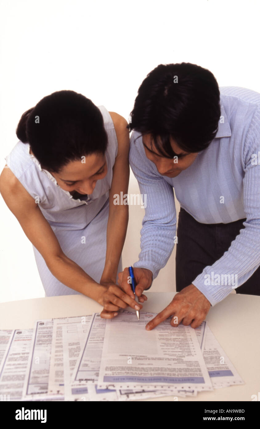 Man Woman Fill Up Documents High Resolution Stock Photography and ...