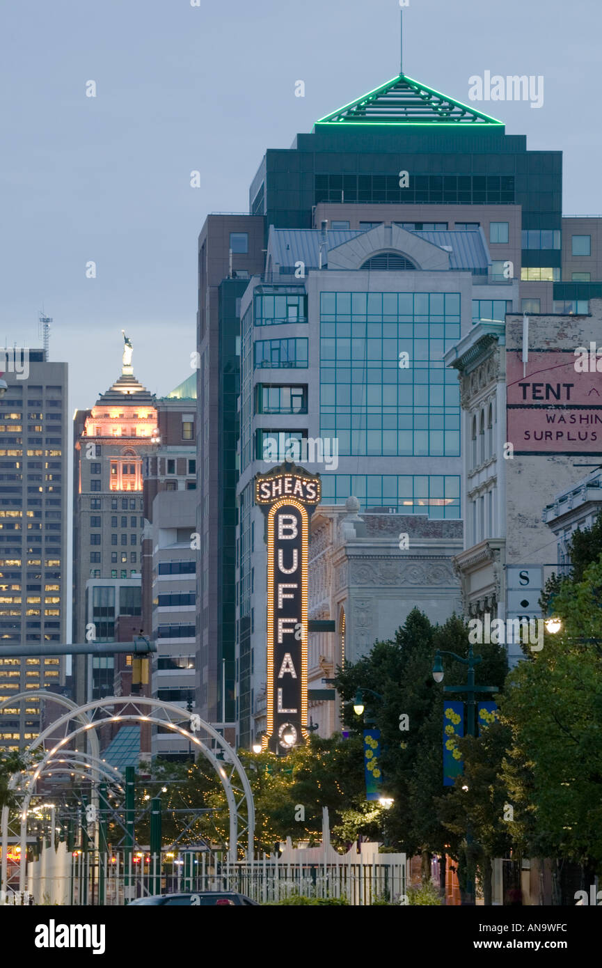 Dusk view of Main Street Buffalo New York Stock Photo - Alamy