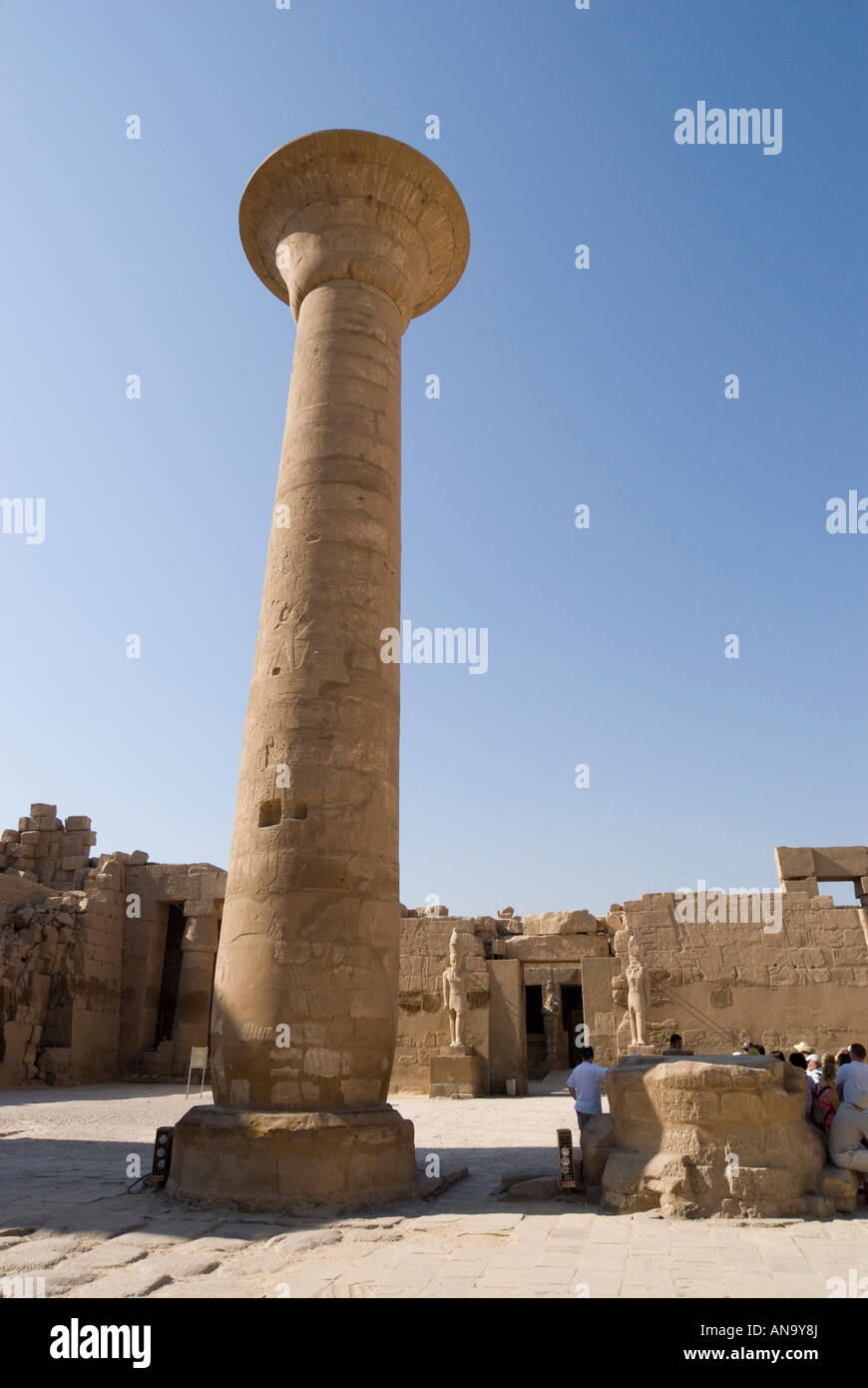 Karnak Temple Luxor Egypt single remaining open lotus column of the ...