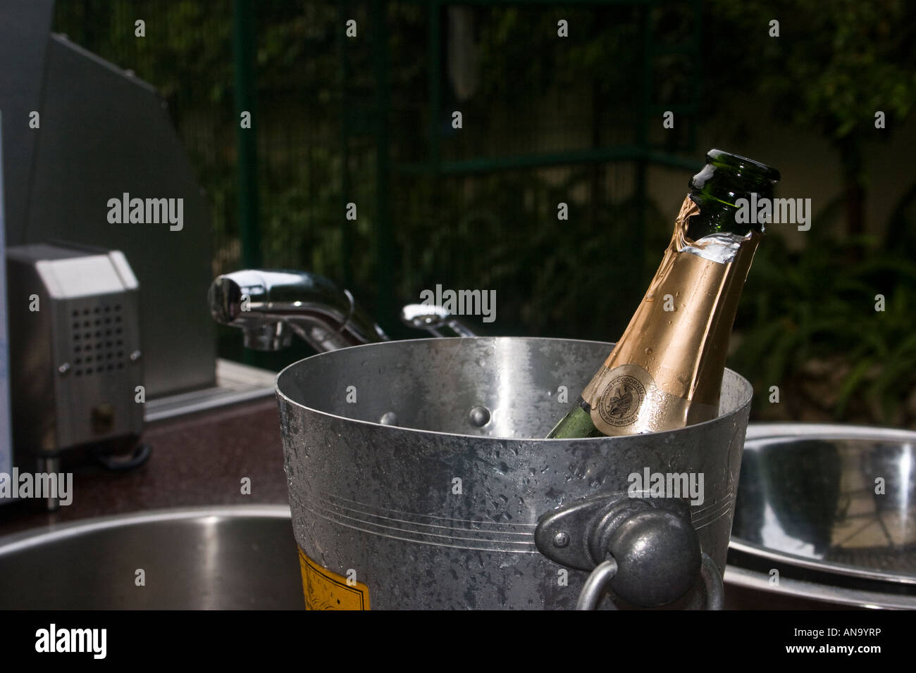 Champagne on ice Stock Photo - Alamy