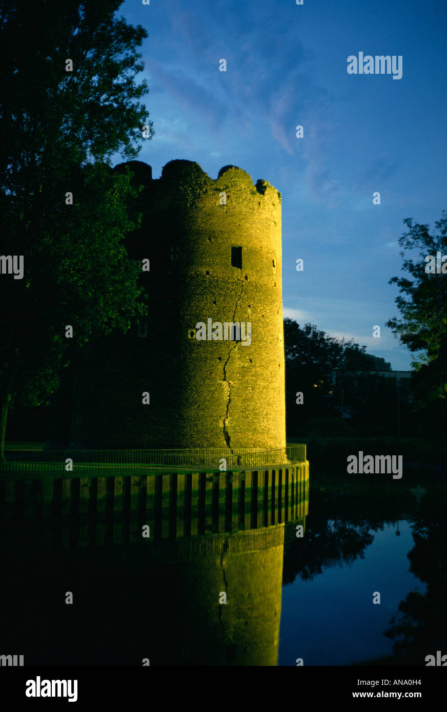A view of the medieval Cow Tower by the River Wensum, Norwich, Norfolk ...