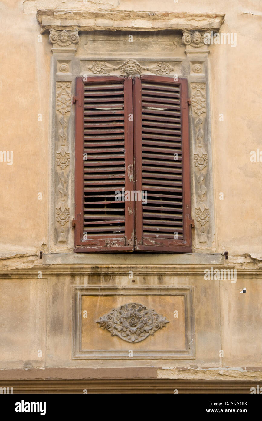Closed wood window shutters Montepulciano Tuscany Italy Stock Photo - Alamy