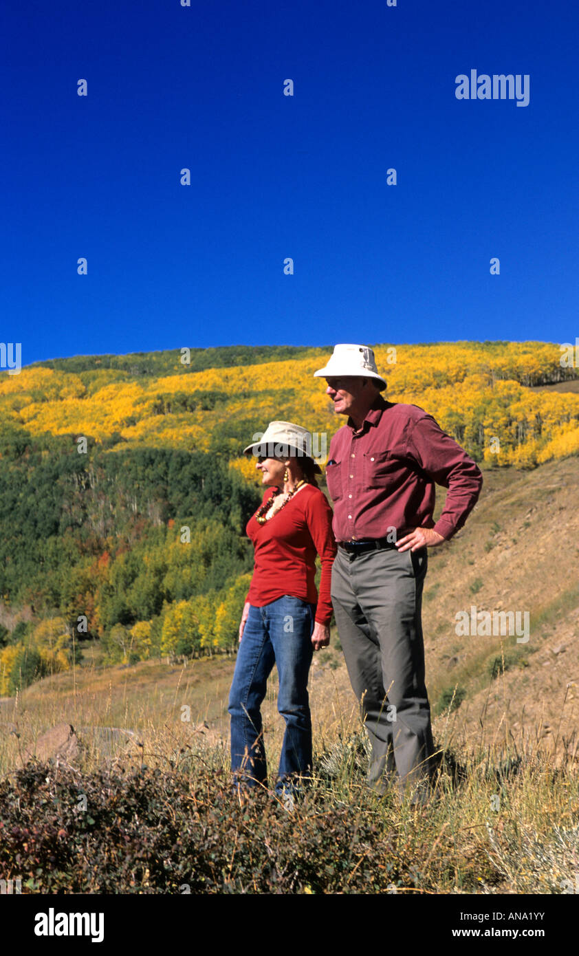 Couple in fall in Fish Lake Mountains Utah USA (MR Stock Photo - Alamy
