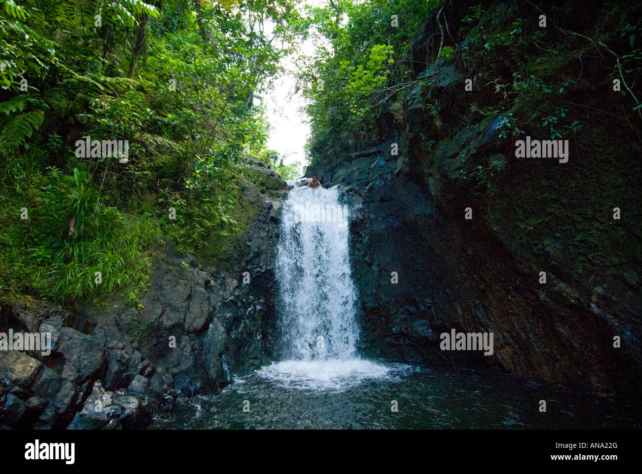 Papaseea THE SLIDING ROCKS samoa apia waterfall water fall basins Stock ...