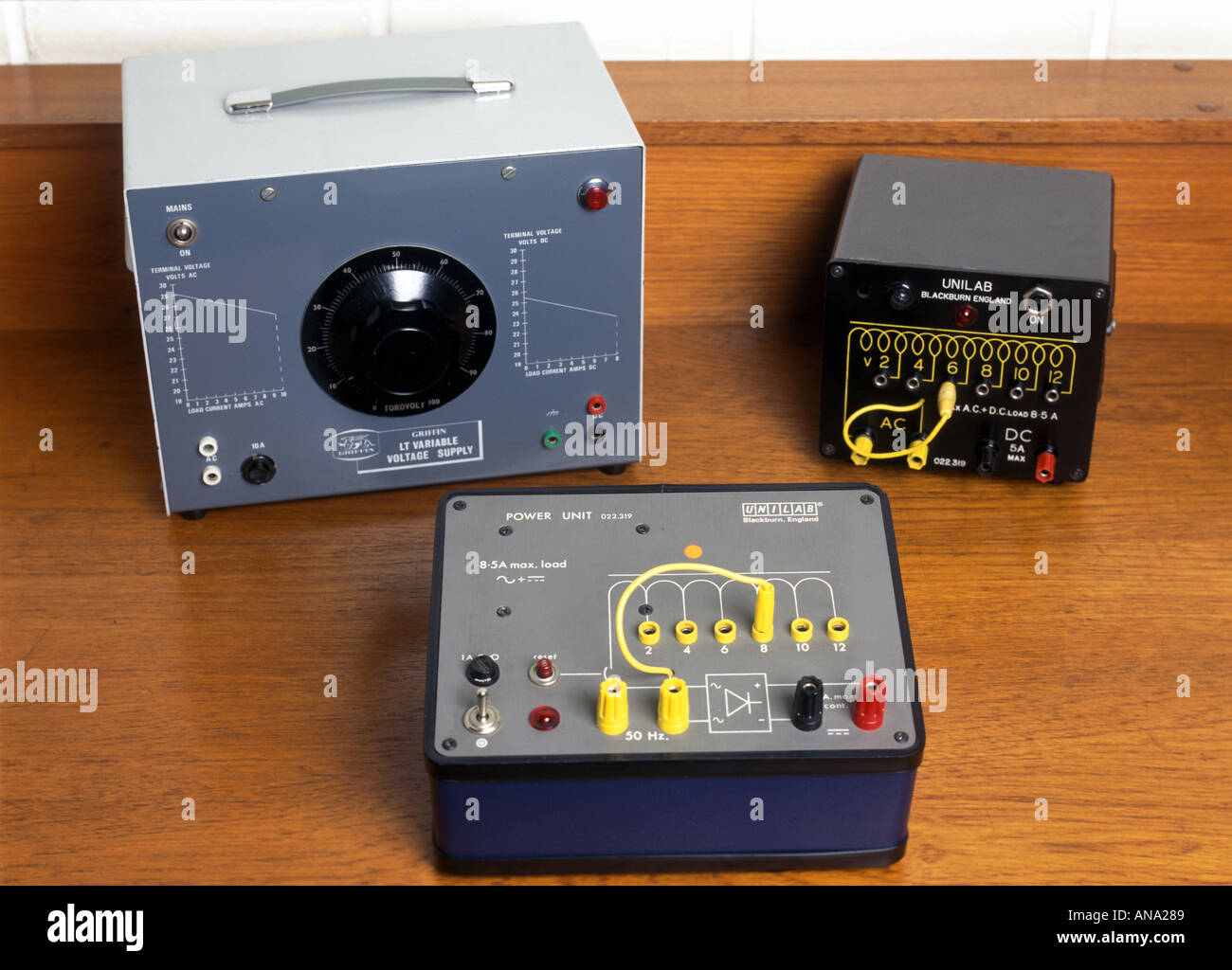 three laboratory power supplies Stock Photo - Alamy