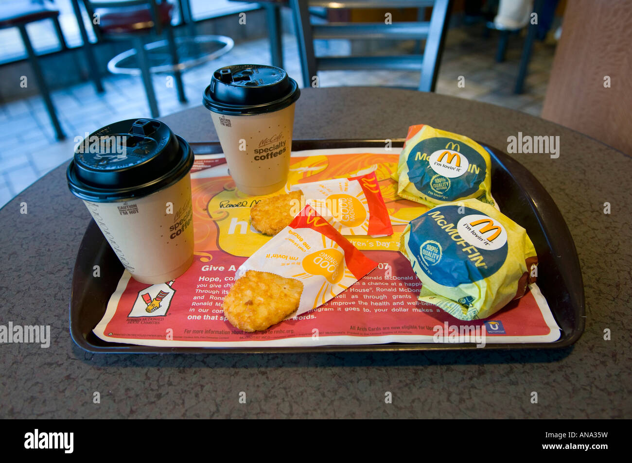 Fast food restaurant breakfast meal Stock Photo - Alamy