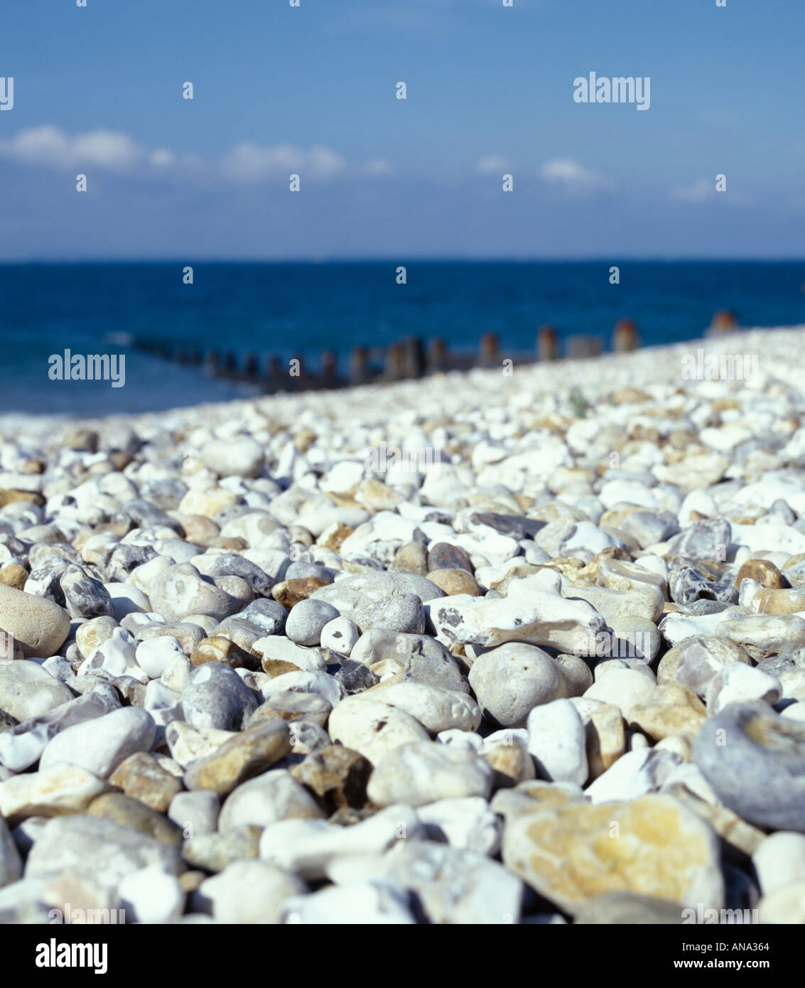 generic Pebble beach landscape showing the strong coastal defense of ...