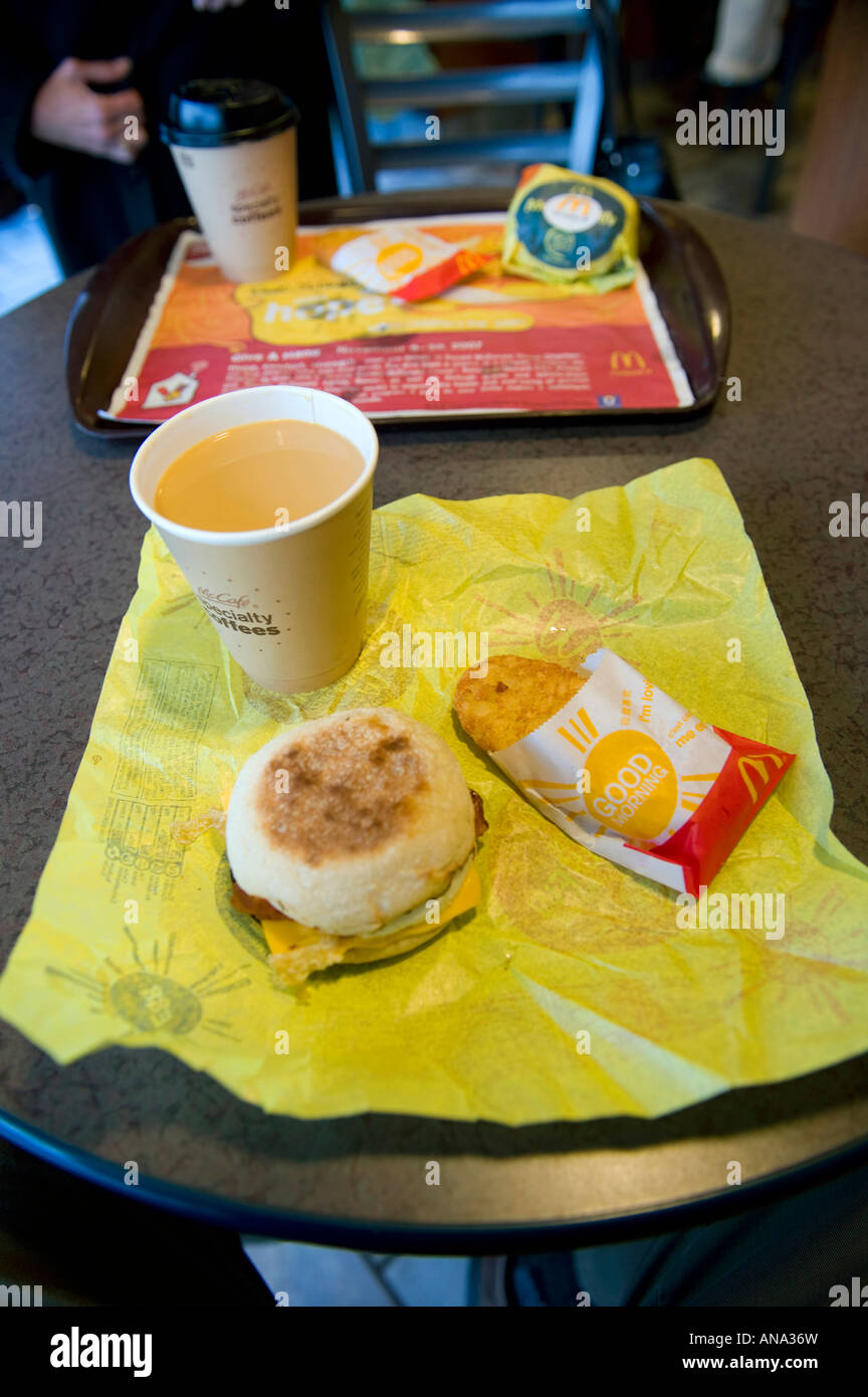 Fast food restaurant breakfast meal Stock Photo - Alamy