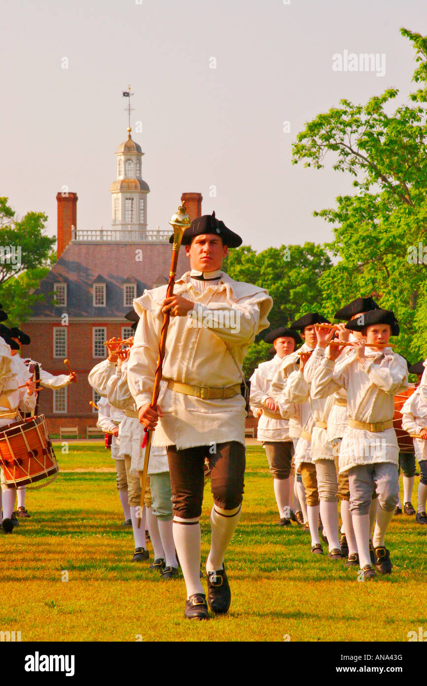 Fife & Drum Corps, Colonial Williamsburg, Virginia, USA Stock Photo - Alamy
