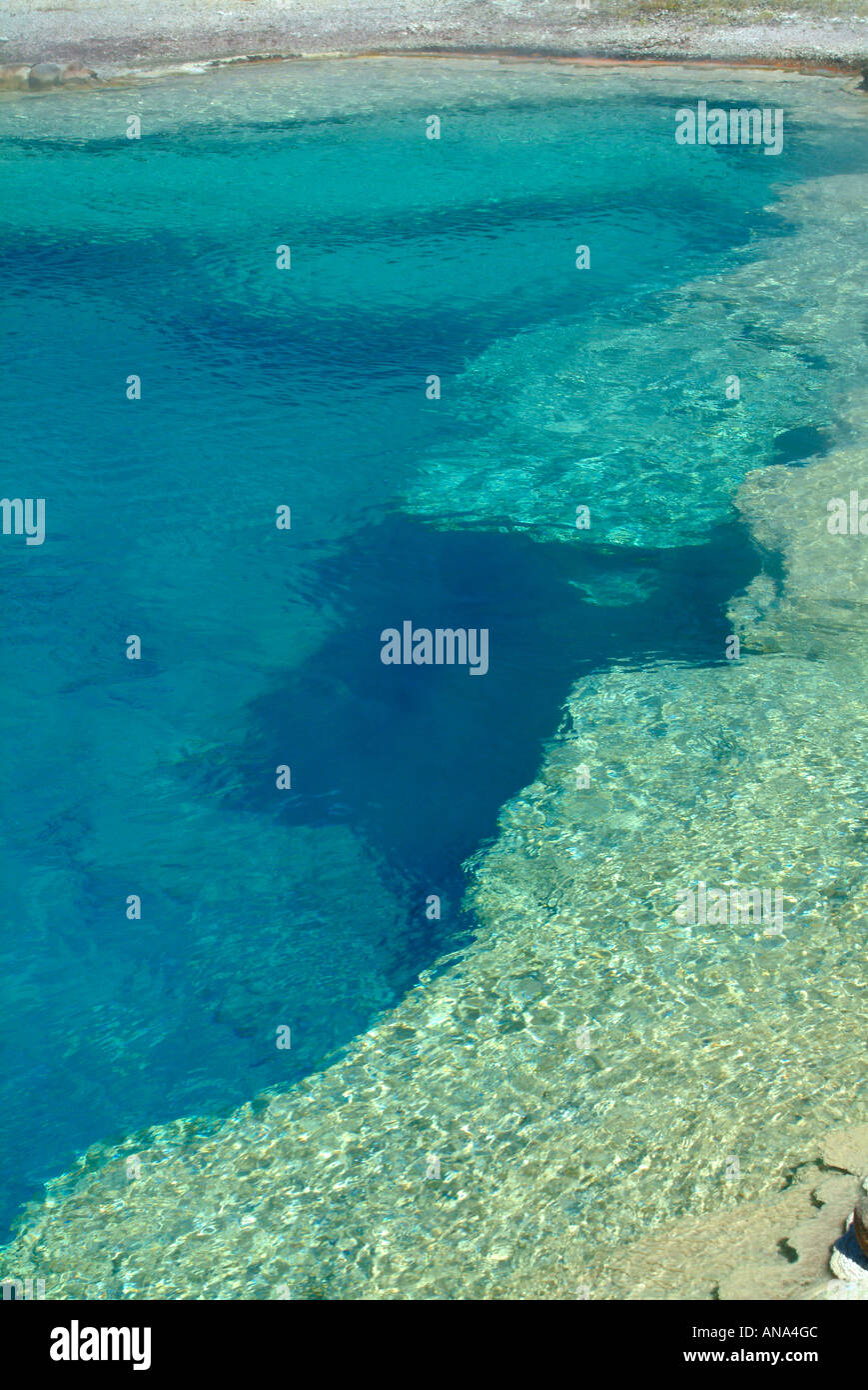 Closeup of Beautiful Blue Water and Sinter of Sapphire Pool Upper ...