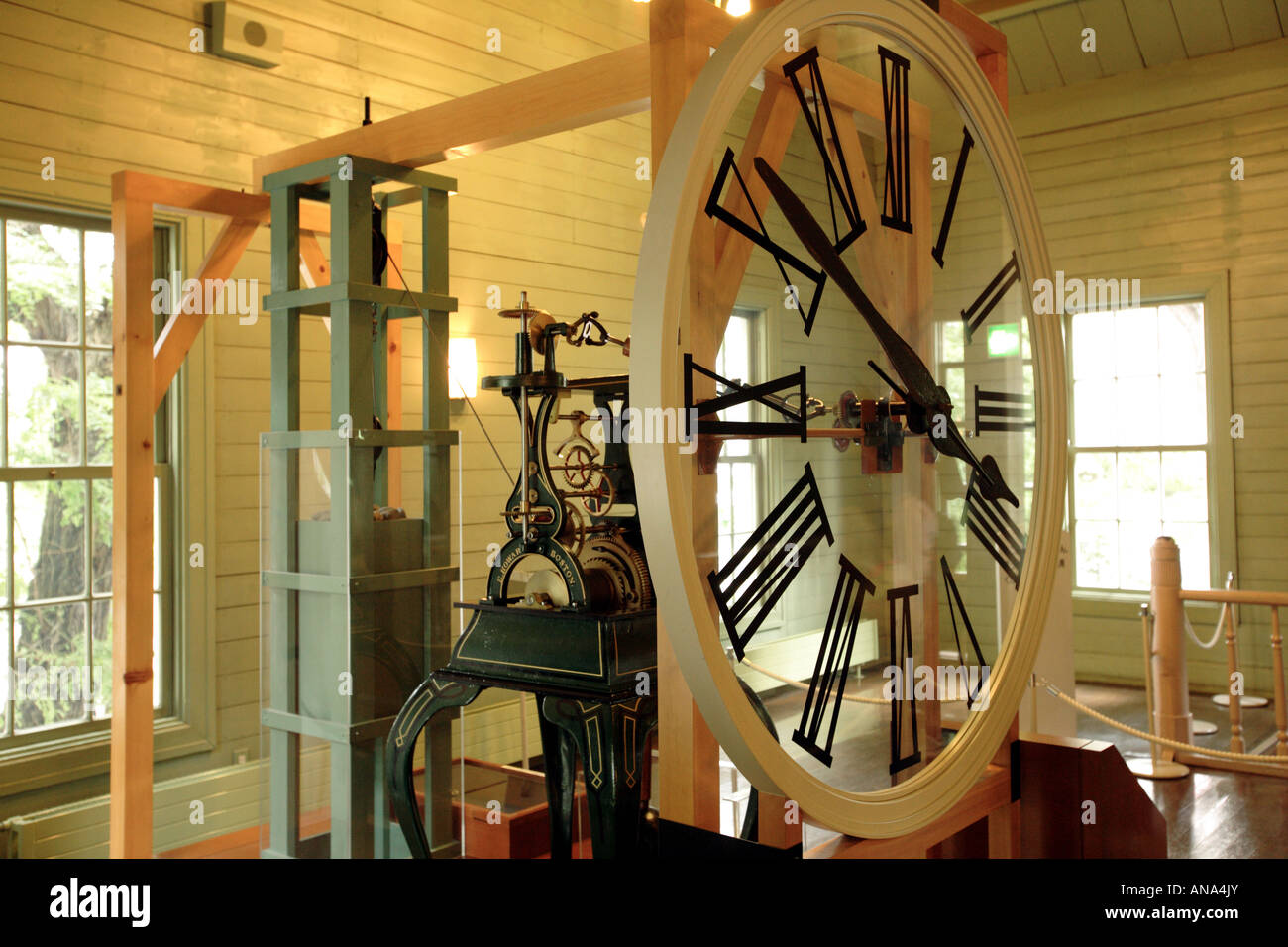 Clock mechanism on display in the clock tower museum in Sapporo Japan ...